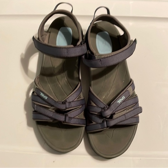 Teva | Shoes | Teva Womens Tirra Bering Sea Blue And Gray Shock Padheel ...